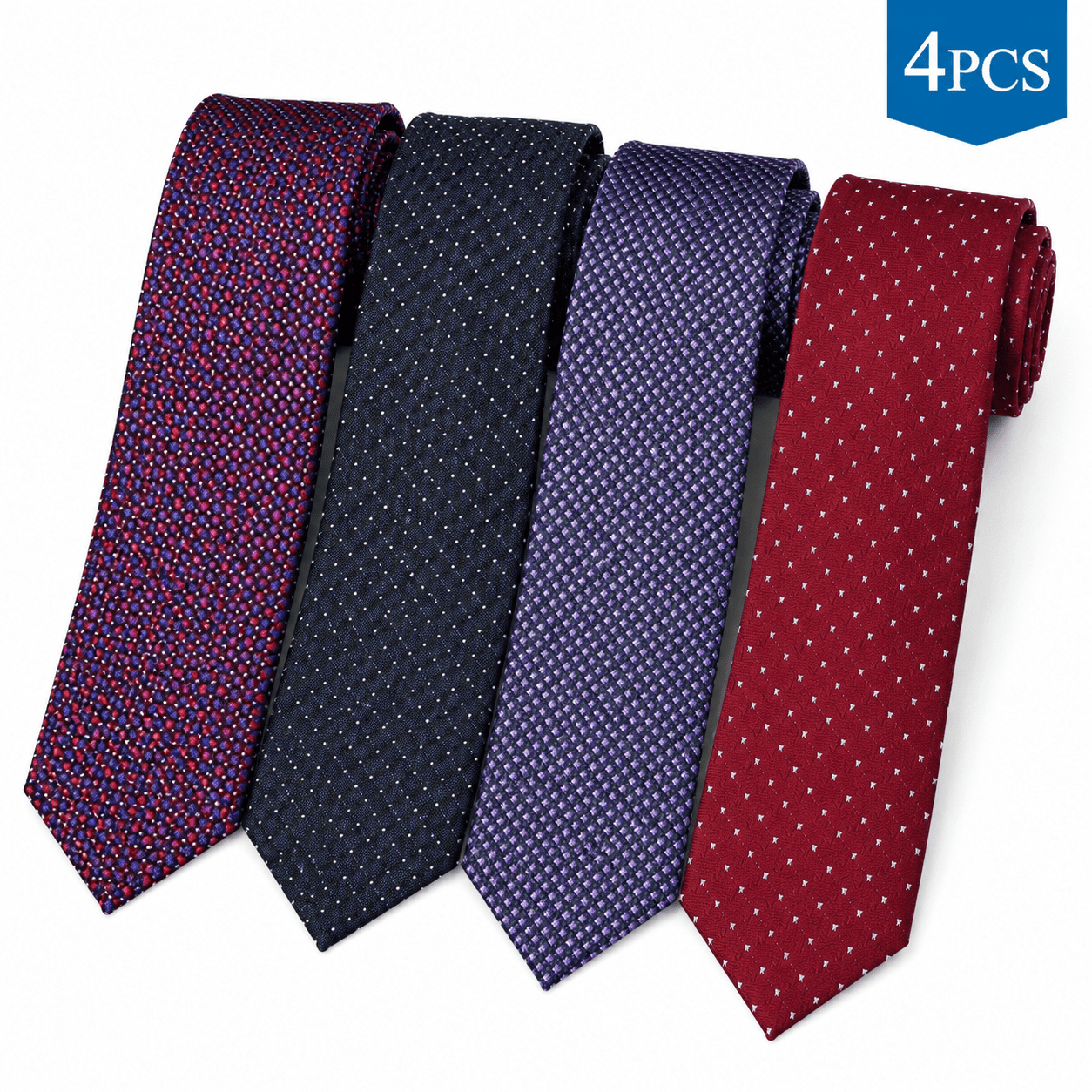 4PCs Classic Men's Ties, Business Formal Necktie, Multicolor ...
