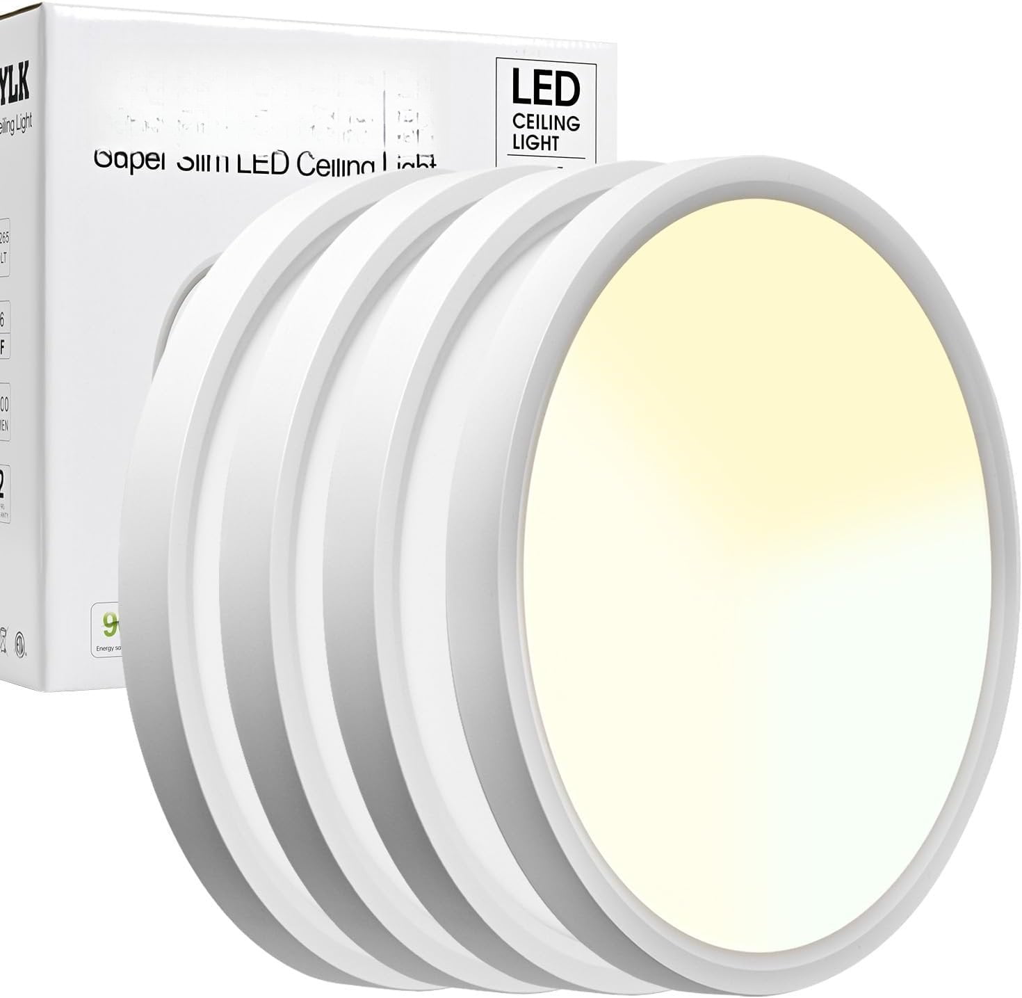 4PK 15.8 inch Flush Mount Ceiling Light Fixture,36W Slim Ceiling Light ...