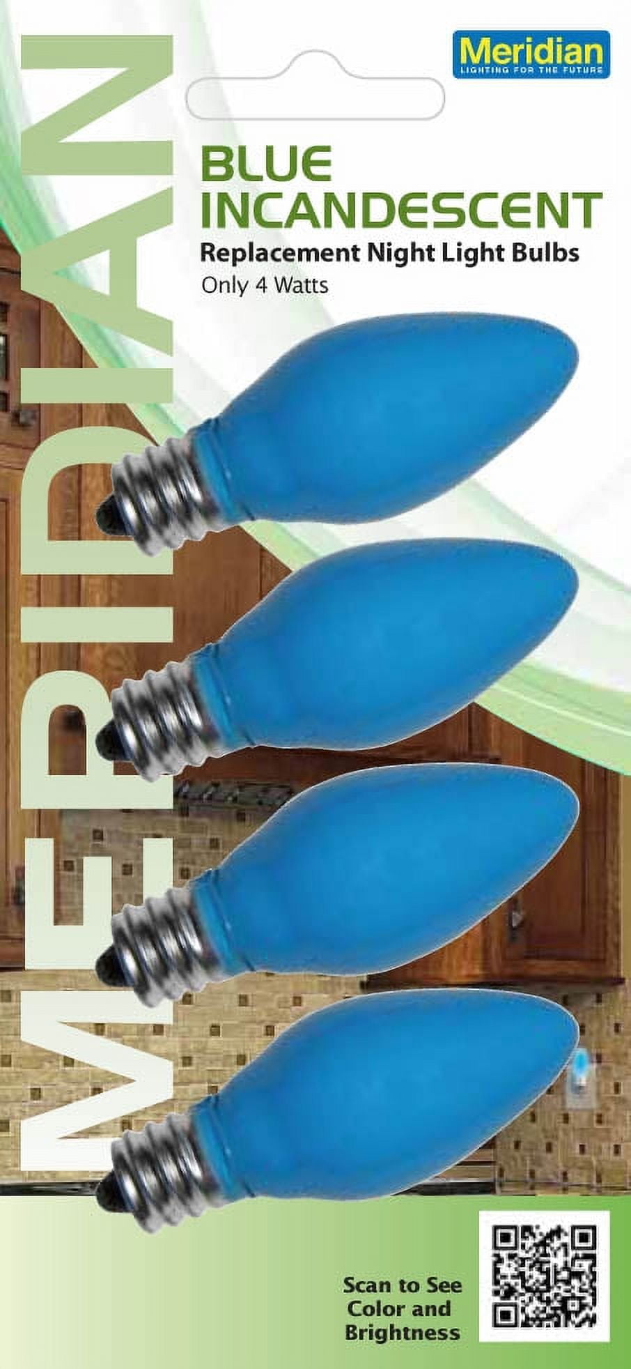 Meridian 4PK C7 Incandescent Blue Colored Light Bulb - Walmart.com