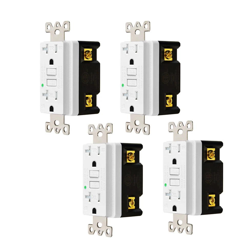 4PK GFCI Outlet 20Amp Tamper-Resistant Weather Resistant Duplex ...