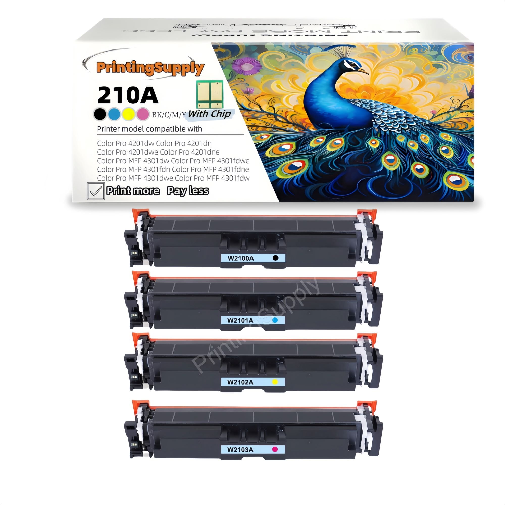 High Yield 4 Pack New Black Cyan Magenta Yellow Toner Cartridge With ...