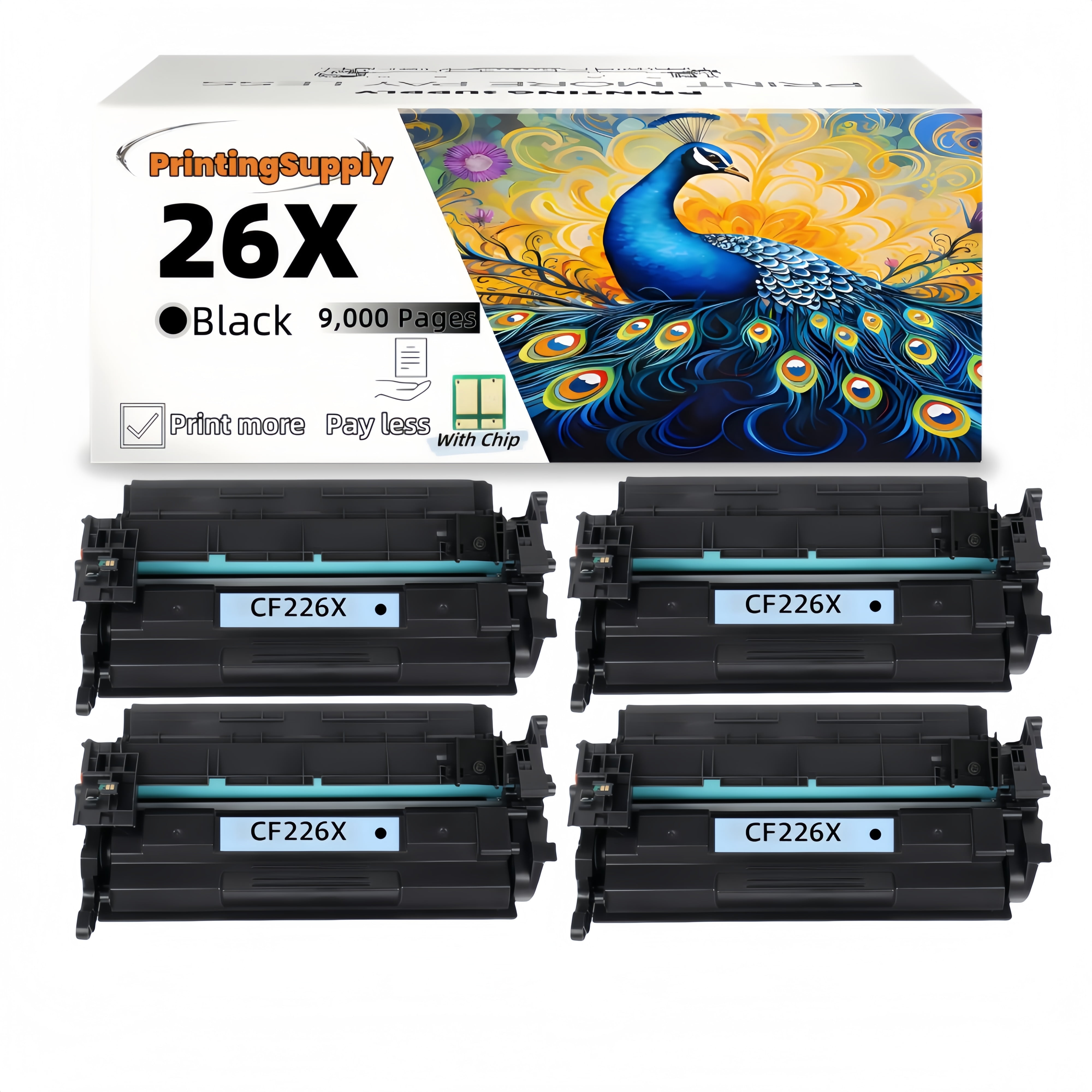 Brand New Compatible 4 Pack Black High-Yield Toner Cartridge for HP ...