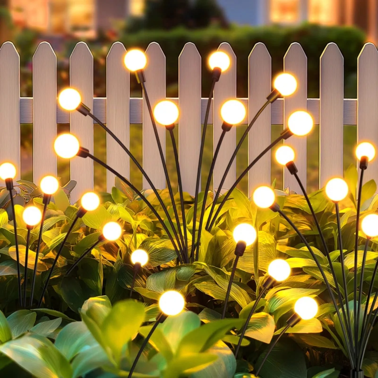 4PK Swaying Firefly Lights Solar Powered Waterproof, Solar Garden Lights Outdoor decorative For ...