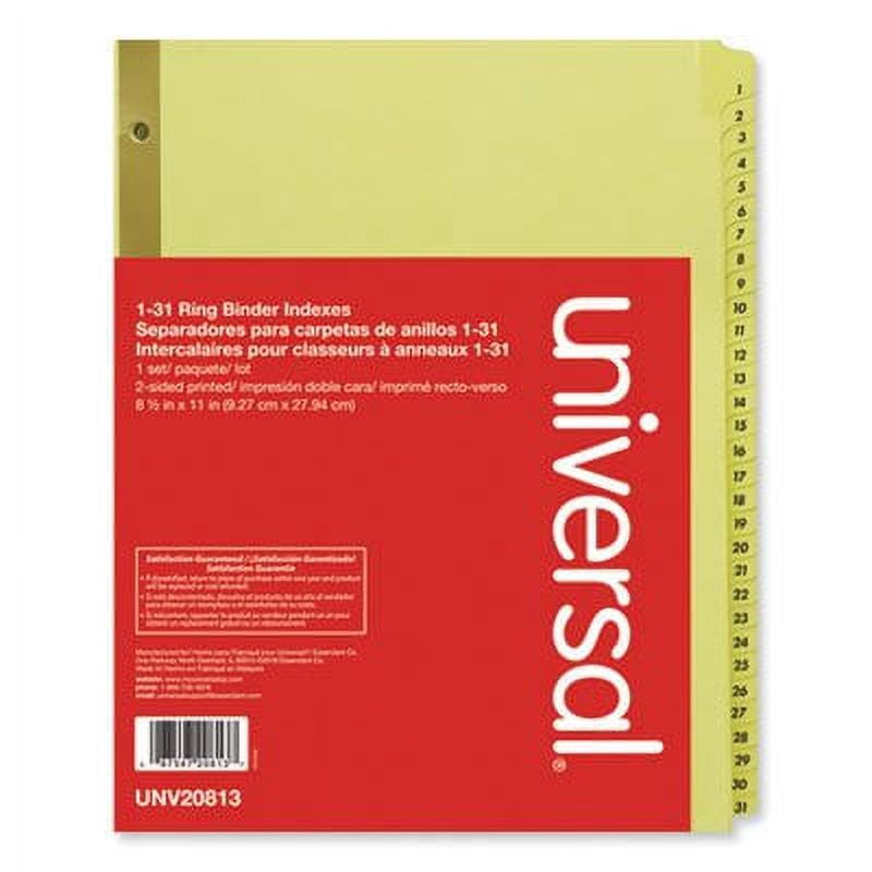 4PK Universal Deluxe Preprinted Plastic Coated Tab Dividers with Black ...
