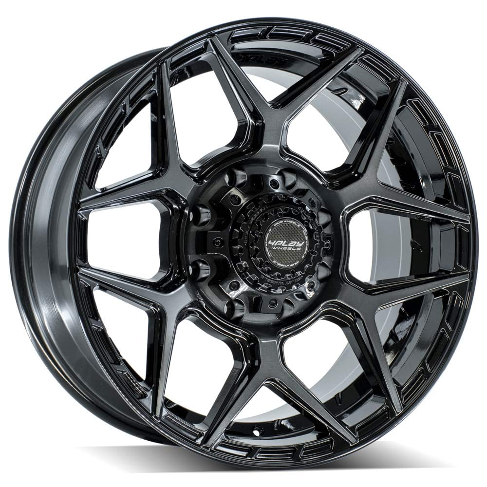 4PLAY Wheels 4P06 20 Inch Rims Fit 8x180 20x9 Gloss Black Brushed with ...