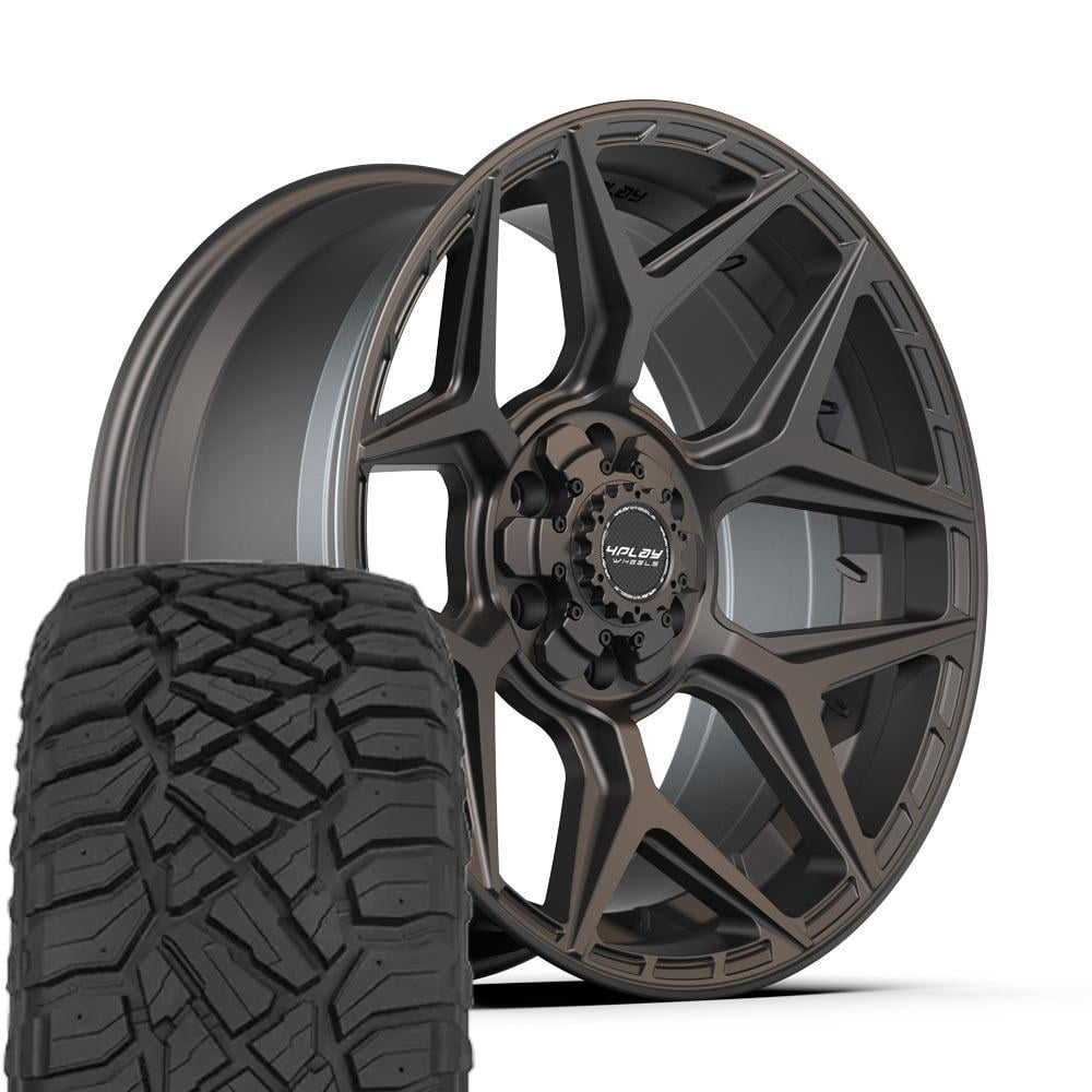 4PLAY Wheels 4P06 20 Inch Rims and Tires Fit 6x135 & 6x139.7 20x9 Satin ...