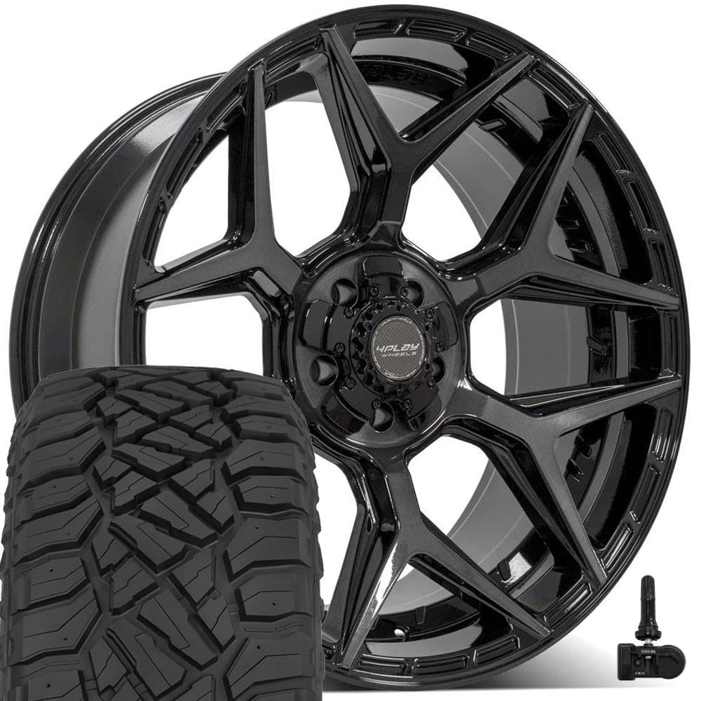 4PLAY Wheels 4P06 22 Inch Rims and Tires Fit 5x127 & 5x139.7 22x10 ...