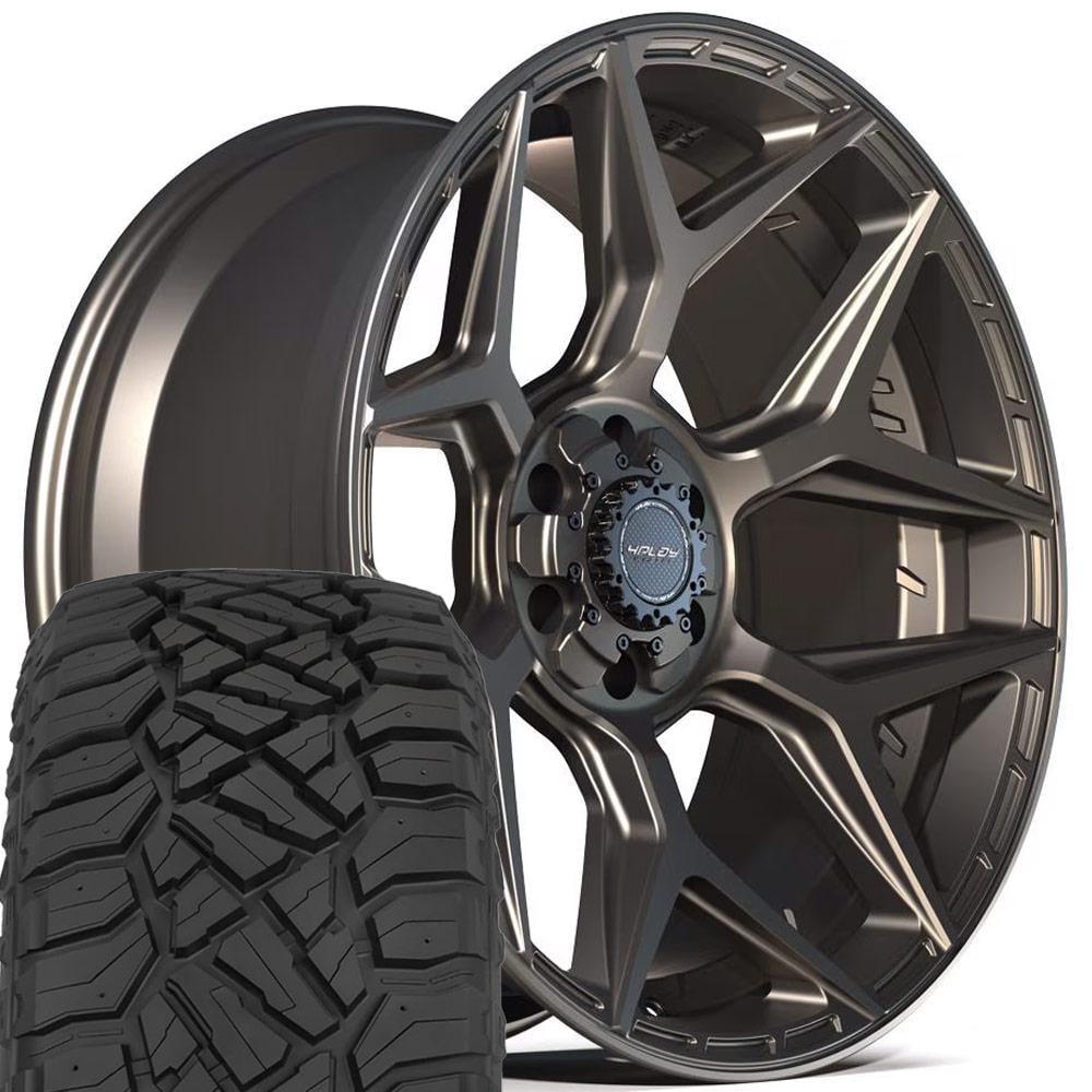 4PLAY Wheels 4P06 22 Inch Rims and Tires Fit 6x135 & 6x139.7 22x10 ...