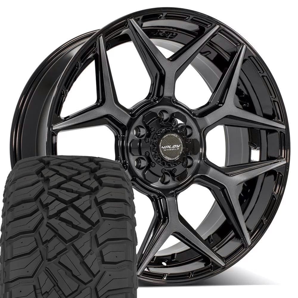4PLAY Wheels 4P06 22 Inch Rims and Tires Fit 6x135 & 6x139.7 22x9 Gloss ...