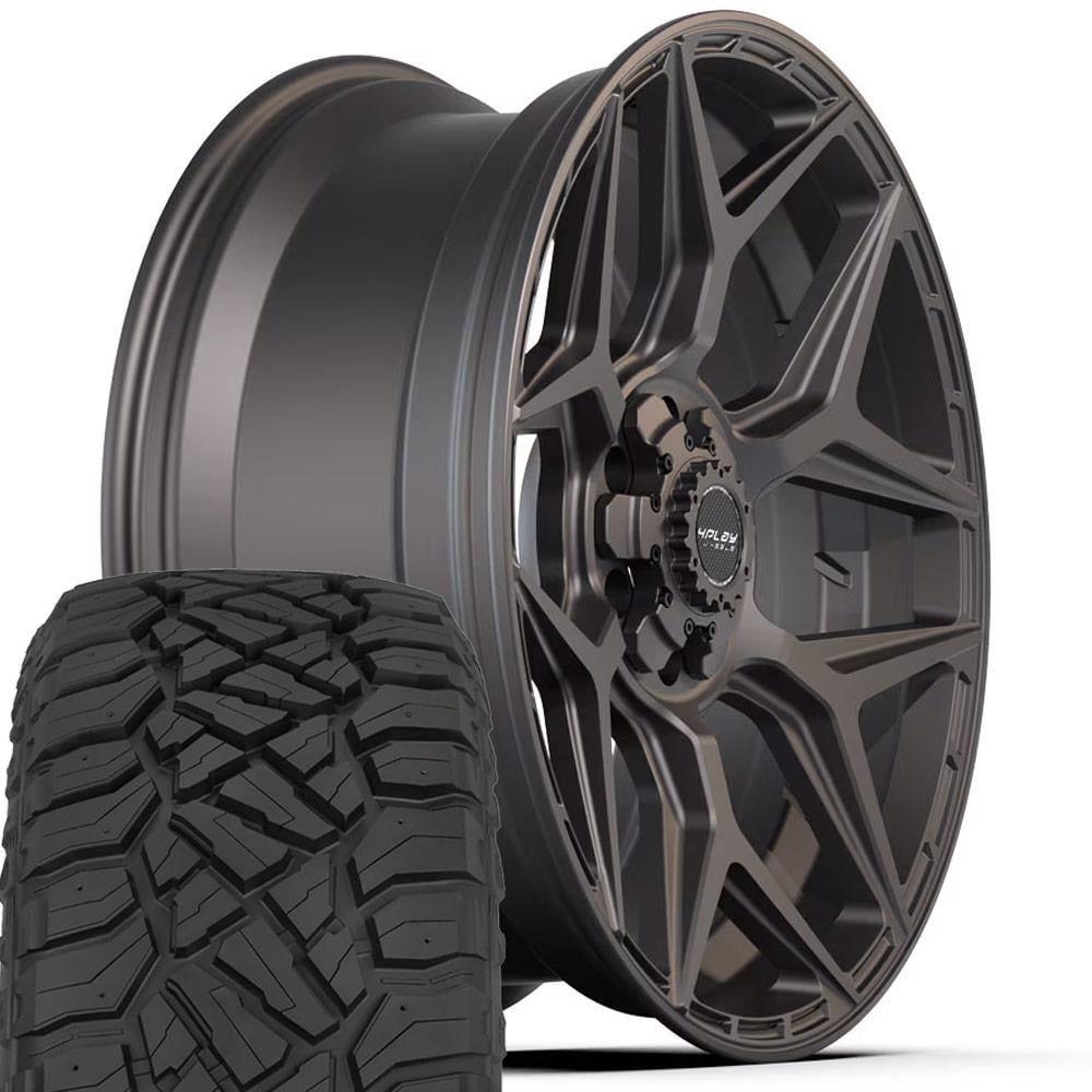 4PLAY Wheels 4P06 22 Inch Rims and Tires Fit 6x135 & 6x139.7 22x9 Satin ...