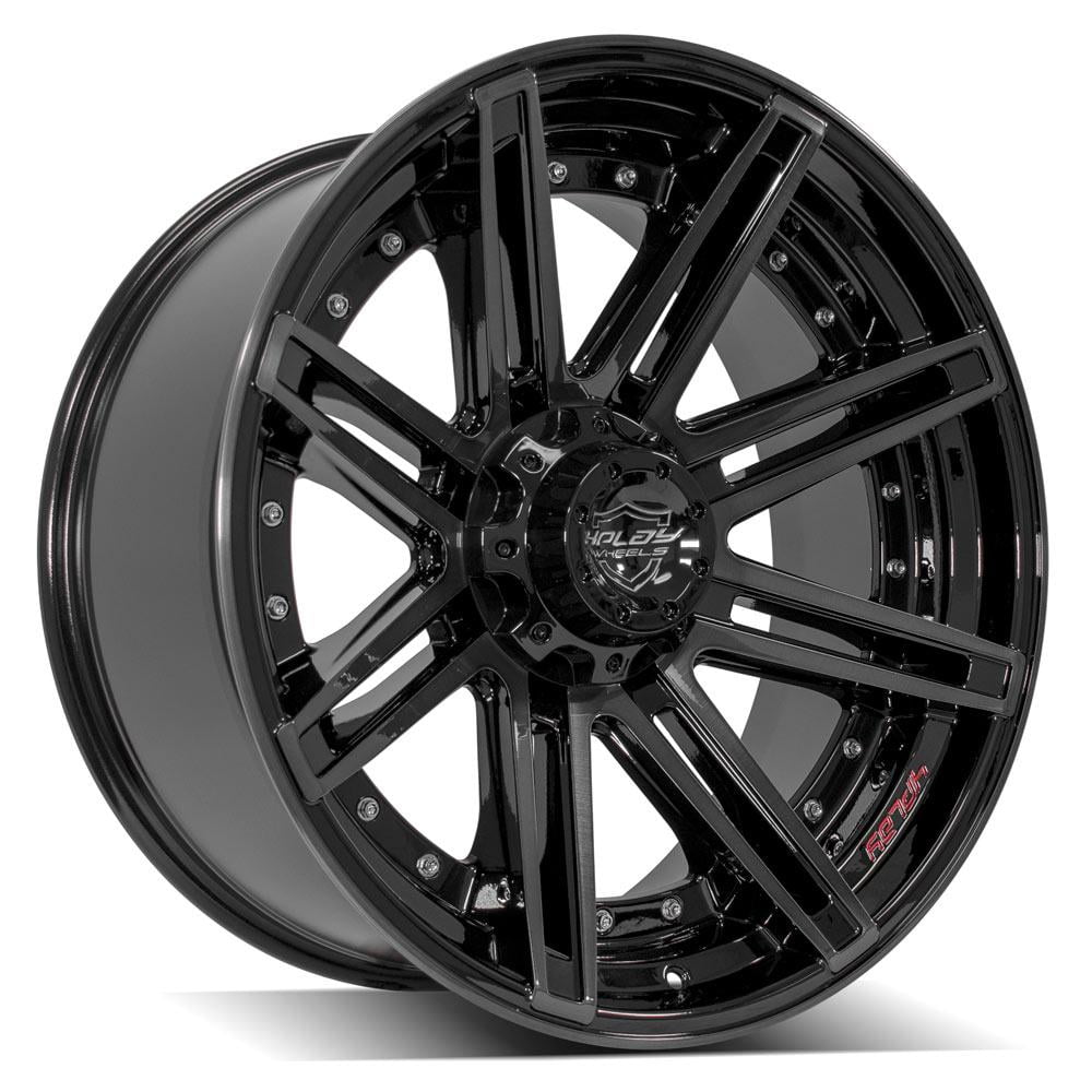 4PLAY Wheels 4P08 22 Inch Rims Fit 5x127 & 5x139.7 22x10 Gloss Black ...