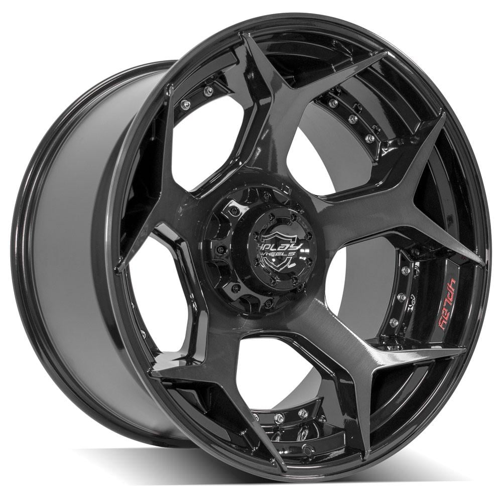 4PLAY Wheels 4P50 22 Inch Rims Fit 6x135 & 6x139.7 22x12 Gloss Black ...