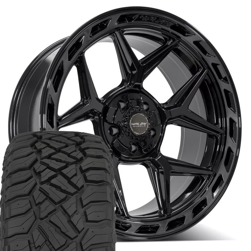 4PLAY Wheels 4P55 22 Inch Rims and Tires Fit 5x127 & 5x139.7 22x10 ...