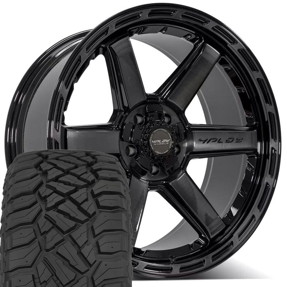 4PLAY Wheels 4P63 22 Inch Rims and Tires Fit 5x127 & 5x139.7 22x10 ...