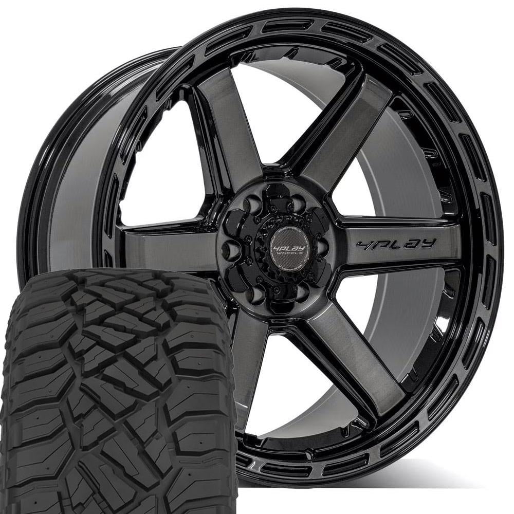 4PLAY Wheels 4P63 22 Inch Rims and Tires Fit 6x135 & 6x139.7 22x10 ...