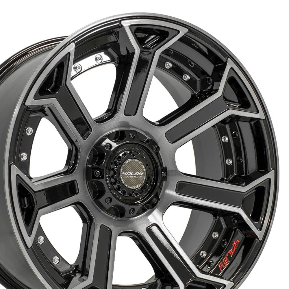 4PLAY Wheels 4P70 22 Inch Rim Fits 5x127 & 5x139.7 22x10 Gloss Black ...