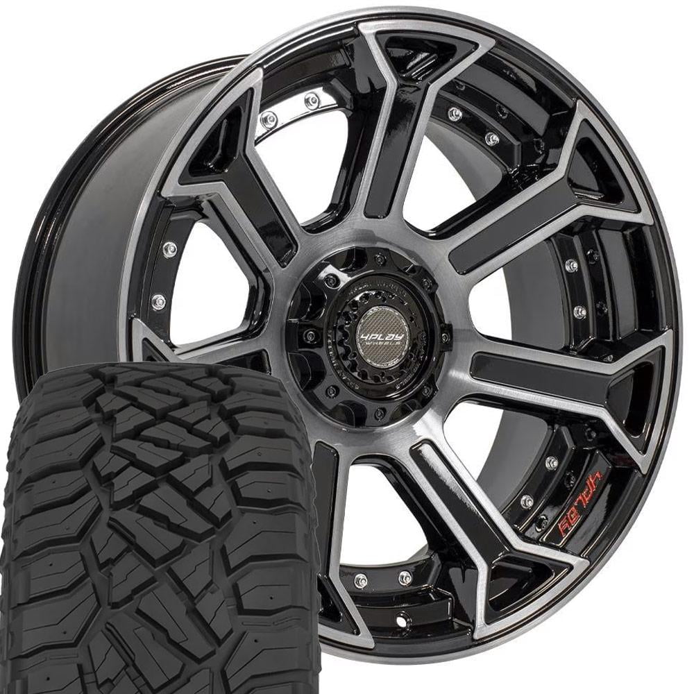 4PLAY Wheels 4P70 22 Inch Rims and Tires Fit 5x127 & 5x139.7 22x10 ...