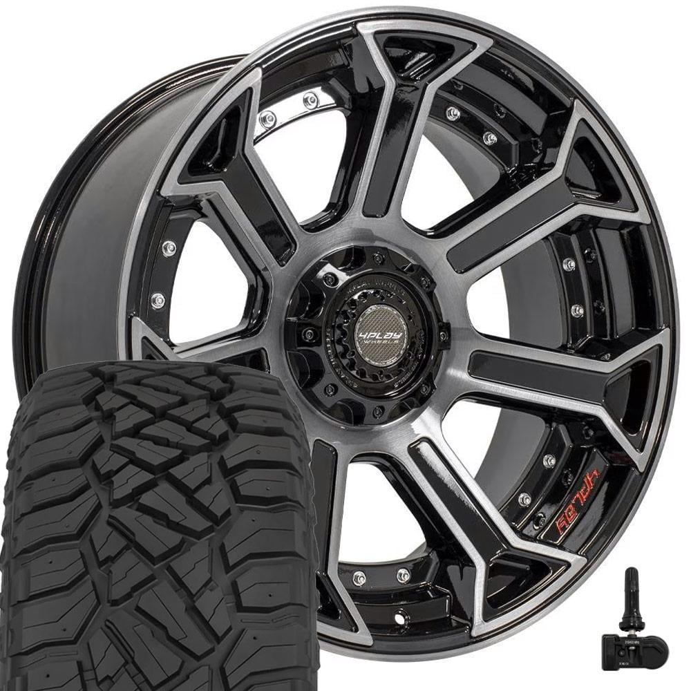 4PLAY Wheels 4P70 22 Inch Rims and Tires Fit 5x127 & 5x139.7 22x10 ...