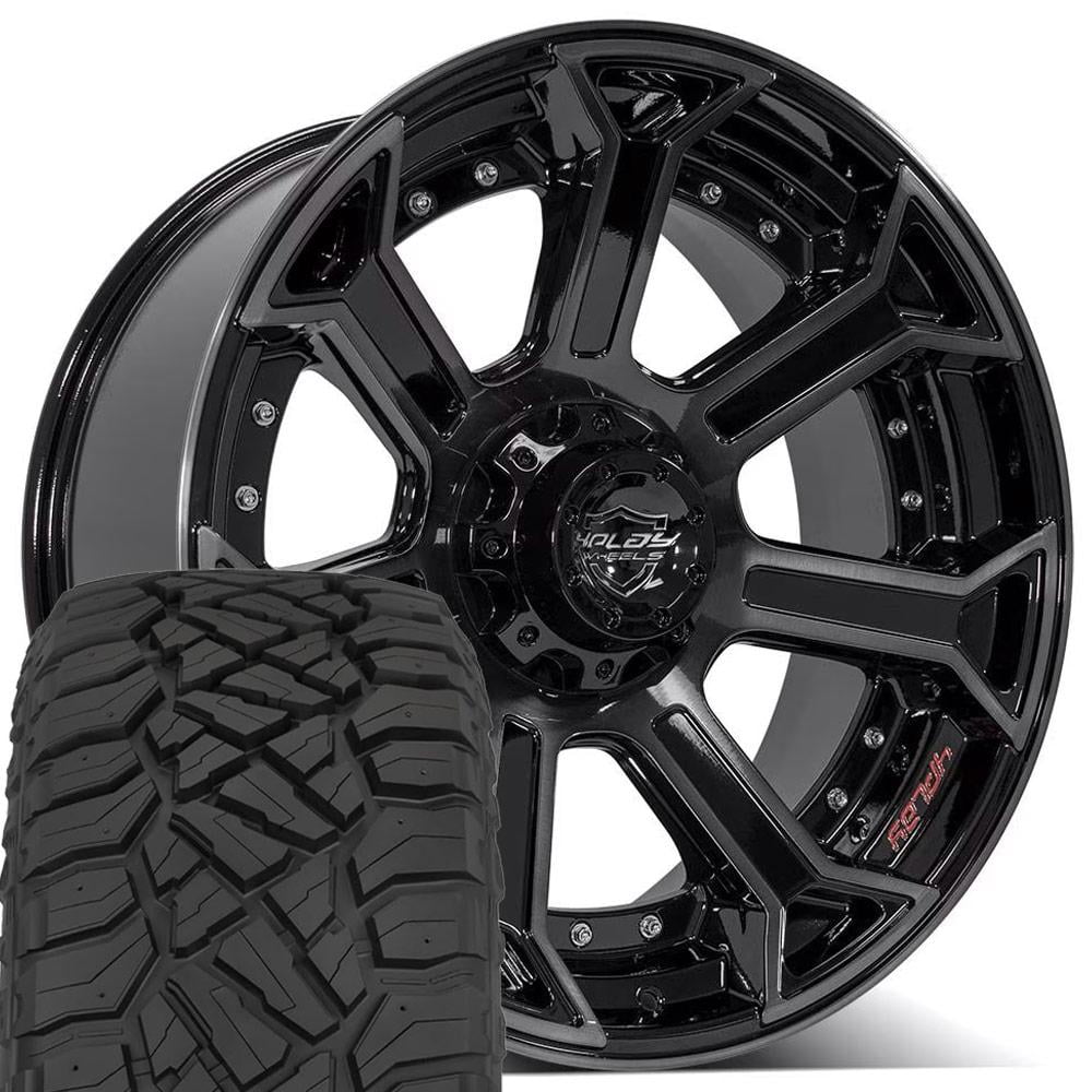 4PLAY Wheels 4P70 22 Inch Rims and Tires Fit 5x127 & 5x139.7 22x10 ...