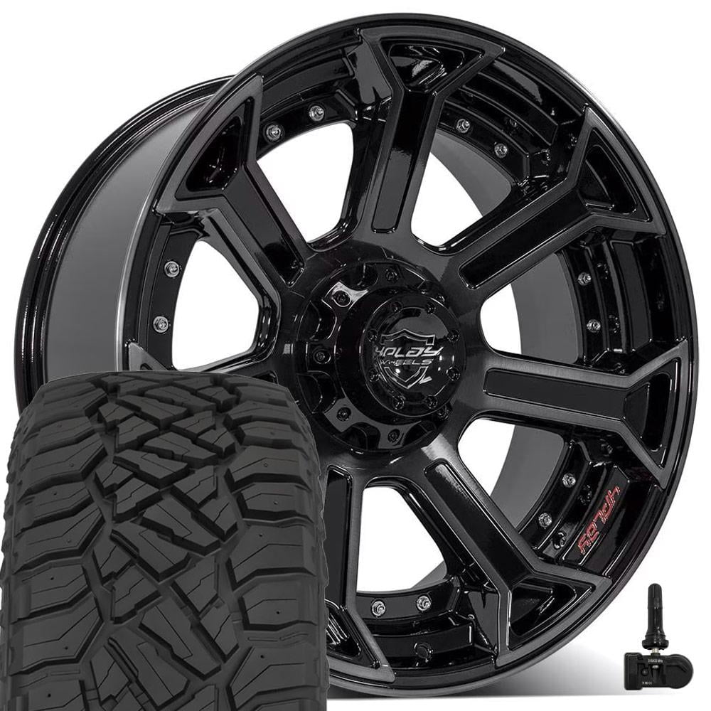 4PLAY Wheels 4P70 22 Inch Rims and Tires Fit 5x127 & 5x139.7 22x10 ...