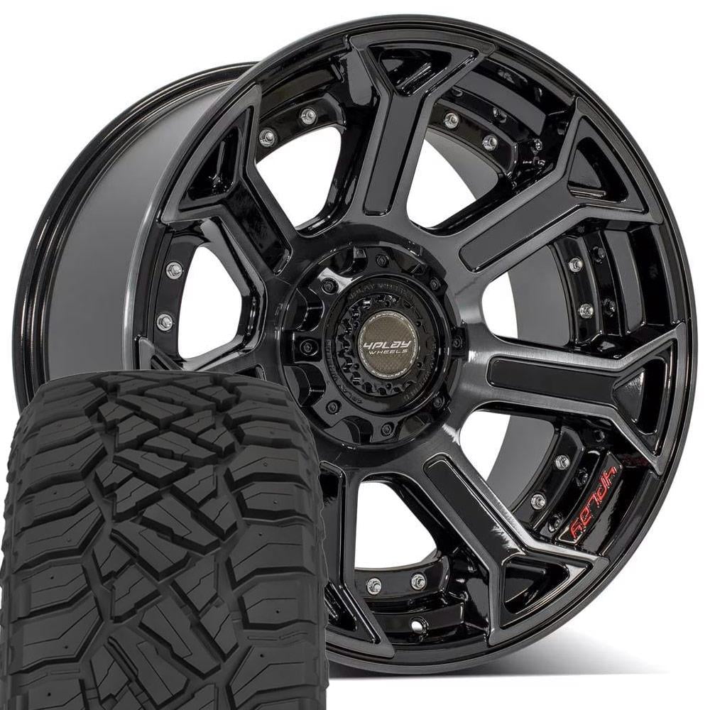 4PLAY Wheels 4P70F 22 Inch Rims and Tires Fit 5x127 & 5x139.7 22x10 ...