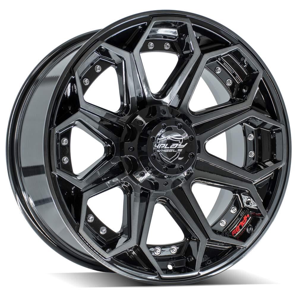 4PLAY Wheels 4P80 20 Inch Rims Fit 5x127 & 5x139.7 20x9 Gloss Black ...