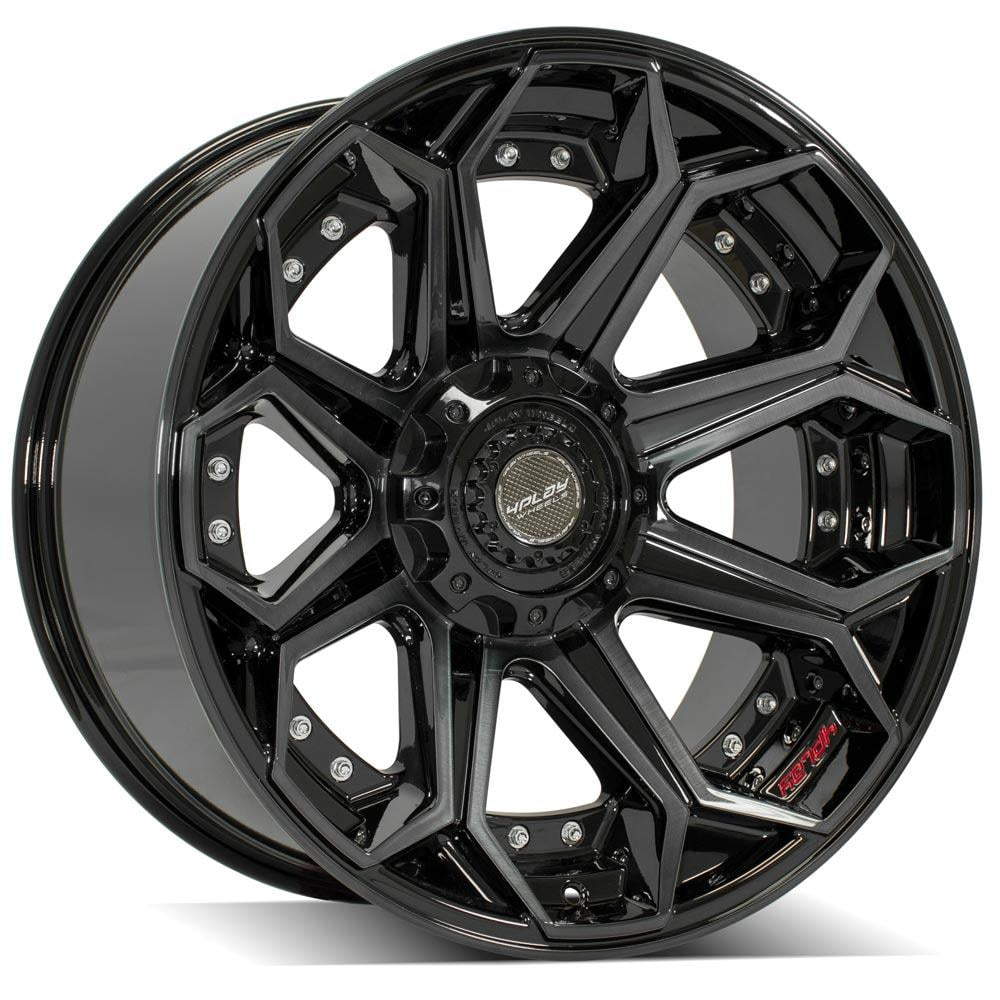 4PLAY Wheels 4P80 22 Inch Rims Fit 5x127 & 5x139.7 22x10 Gloss Black ...