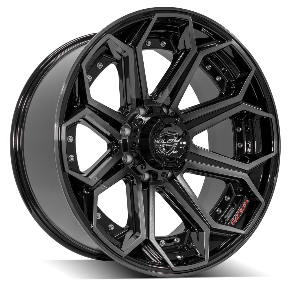 4PLAY Wheels 4P80 22 Inch Rims Fit 8x165.1 22x10 Gloss Black Brushed ...