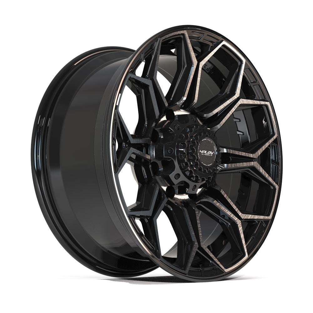 4PLAY Wheels 4P83 20 Inch Rims Fit 8x170 20x9 Gloss Black Brushed with ...