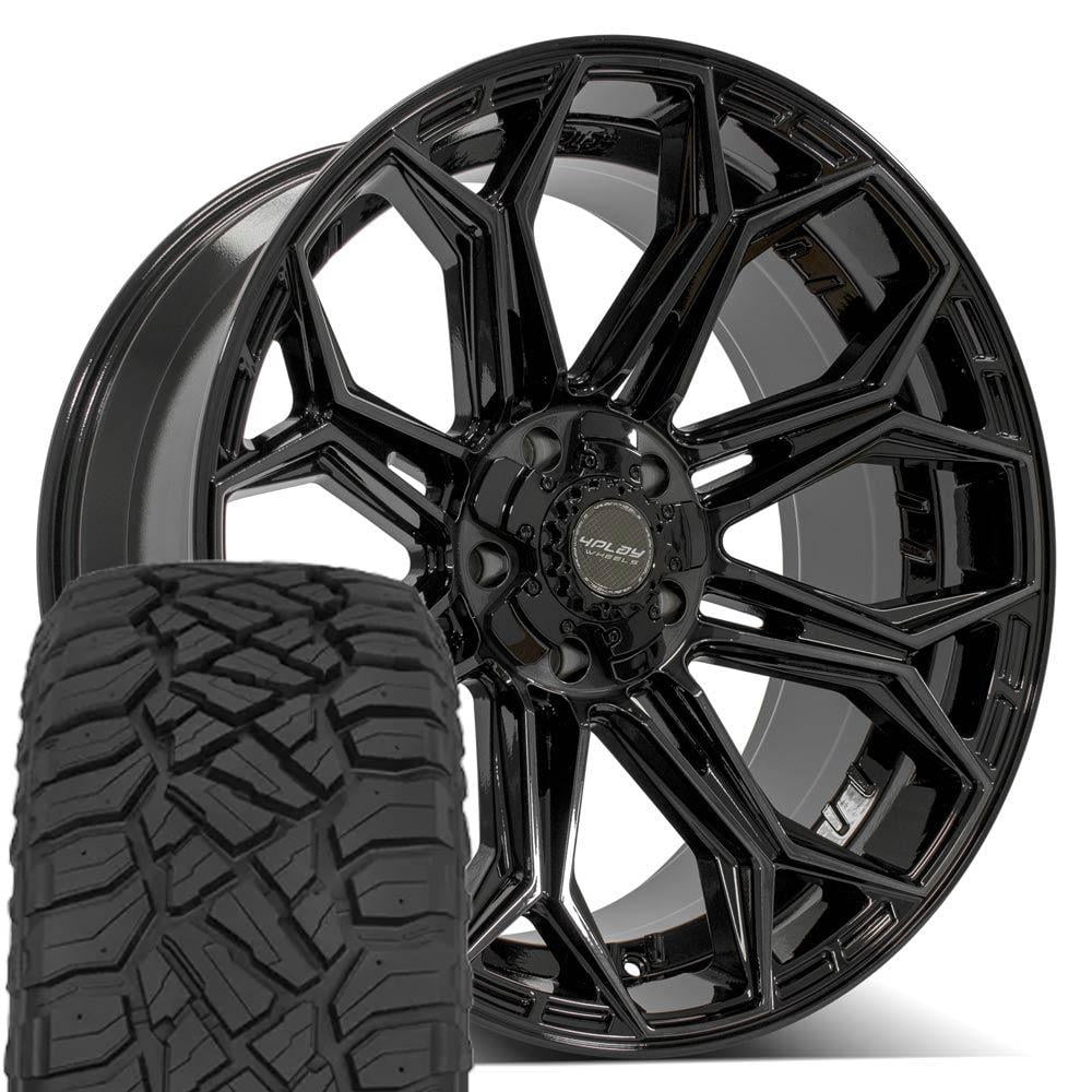 4PLAY Wheels 4P83 22 Inch Rims and Tires Fit 5x127 & 5x139.7 22x10 ...