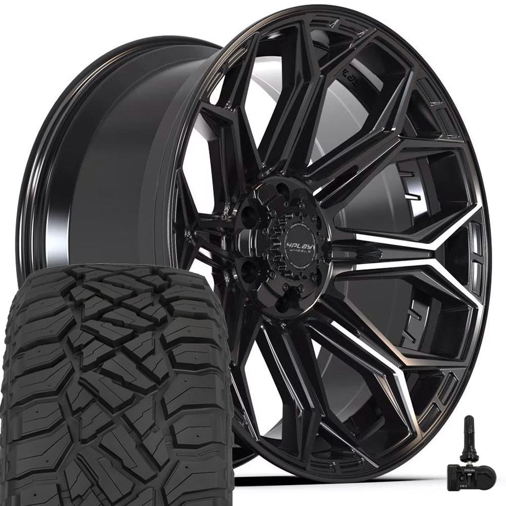 4PLAY Wheels 4P83 22 Inch Rims and Tires Fit 6x135 & 6x139.7 22x10 ...