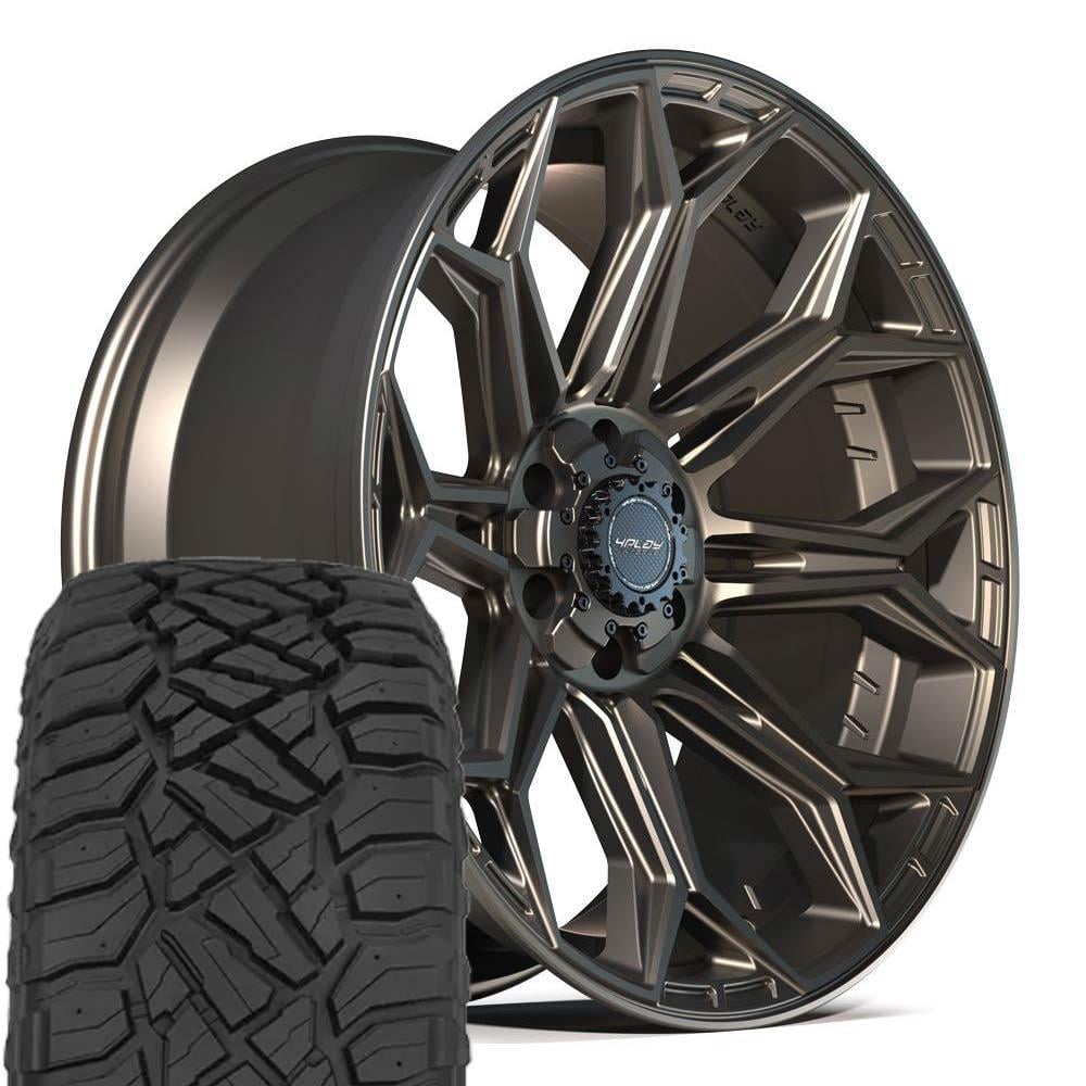 4PLAY Wheels 4P83 22 Inch Rims and Tires Fit 6x135 & 6x139.7 22x10 ...
