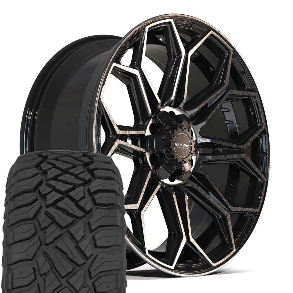 4PLAY Wheels 4P83 22 Inch Rims and Tires Fit 6x135 & 6x139.7 22x9 Gloss ...