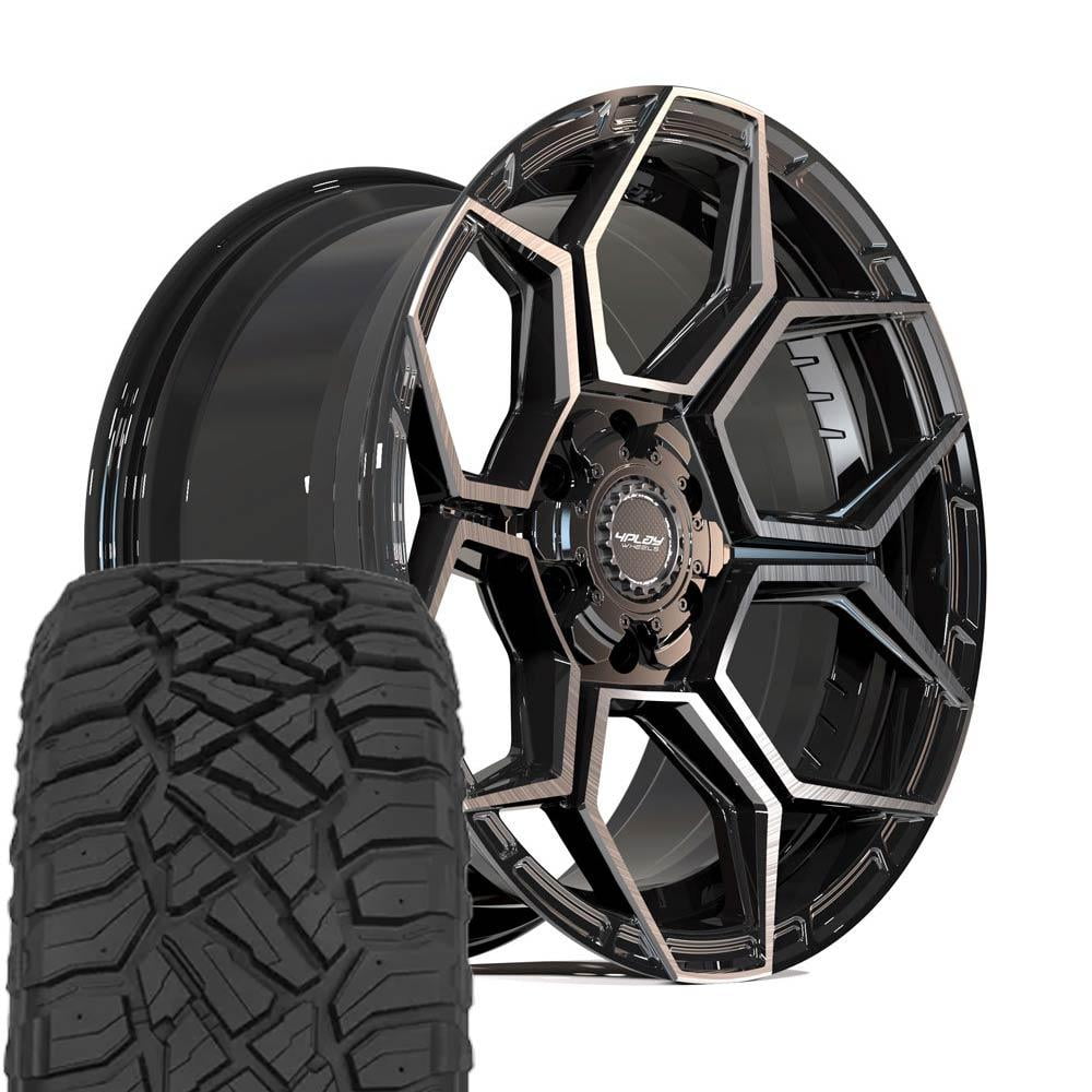 4PLAY Wheels 4PS26 22 Inch Rims and Tires Fit 6x135 & 6x139.7 22x10 ...