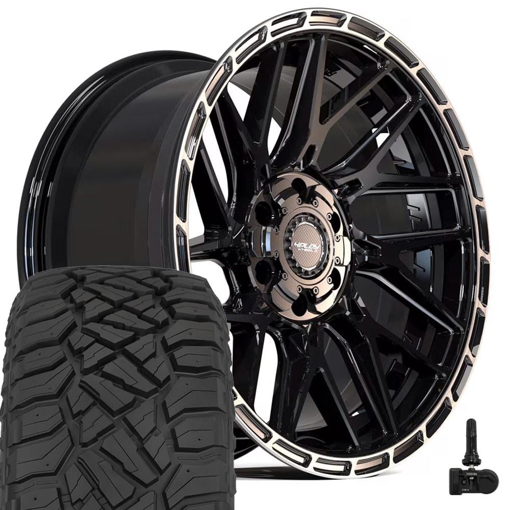 4PLAY Wheels 4PS28 22 Inch Rims and Tires Fit 6x135 & 6x139.7 22x10 ...