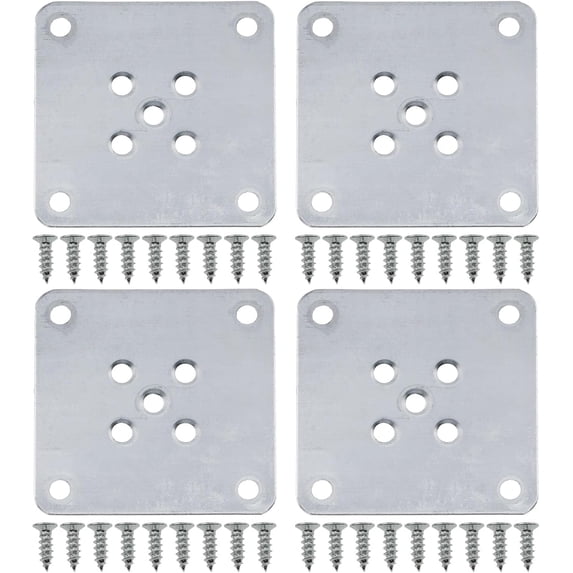 4PSC Furniture Leg Bracket Leg Mounting Plates Flat Mounting Bracket ...