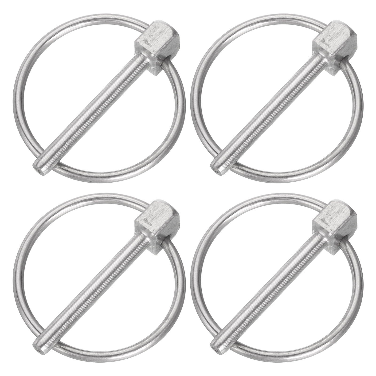 4Pack 1/8" x 1-3/8" Linch Pin with Ring, Stainless Steel Round Linch ...