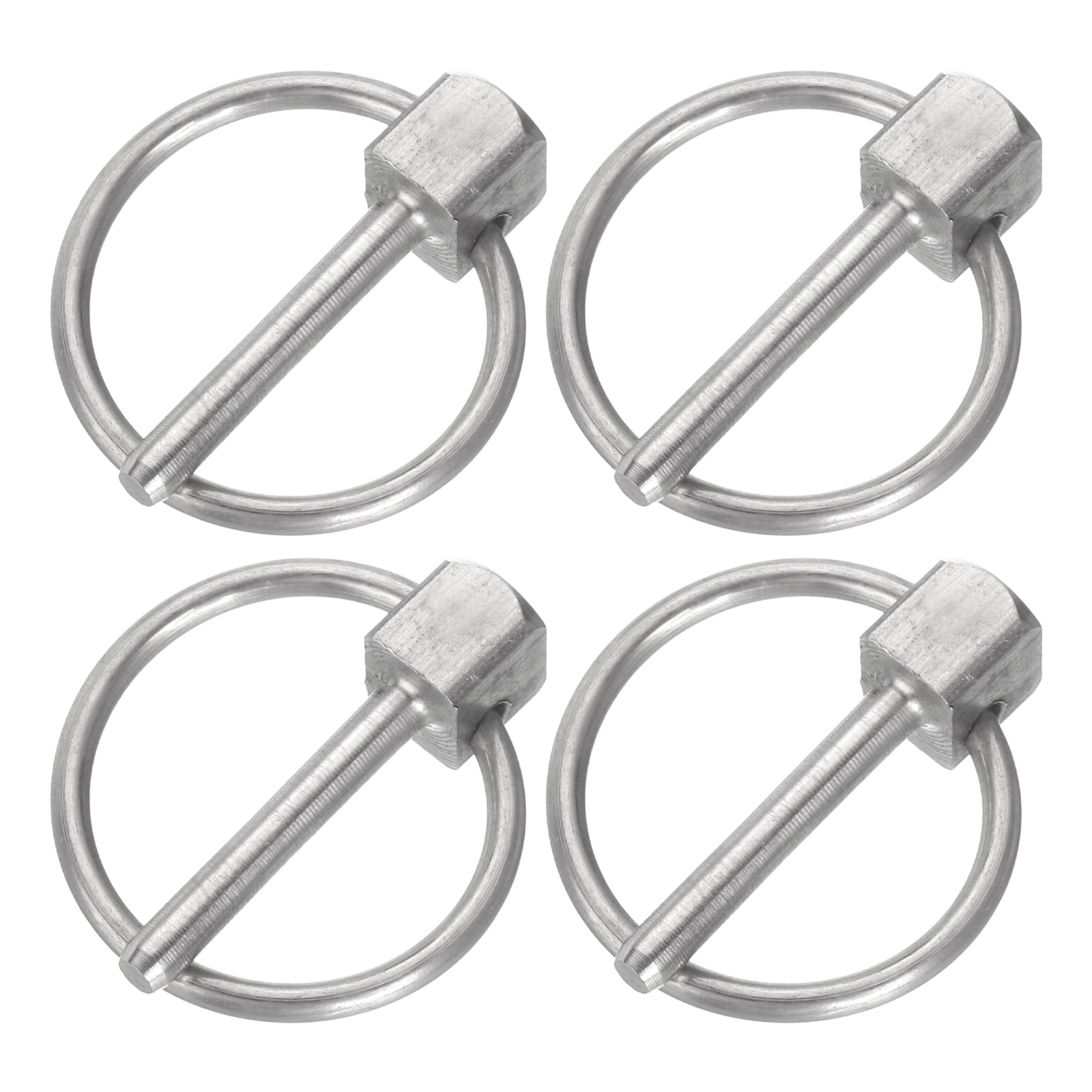 4Pack 1/8" x 3/4" Linch Pin with Ring, Stainless Steel Round Linch Pins ...