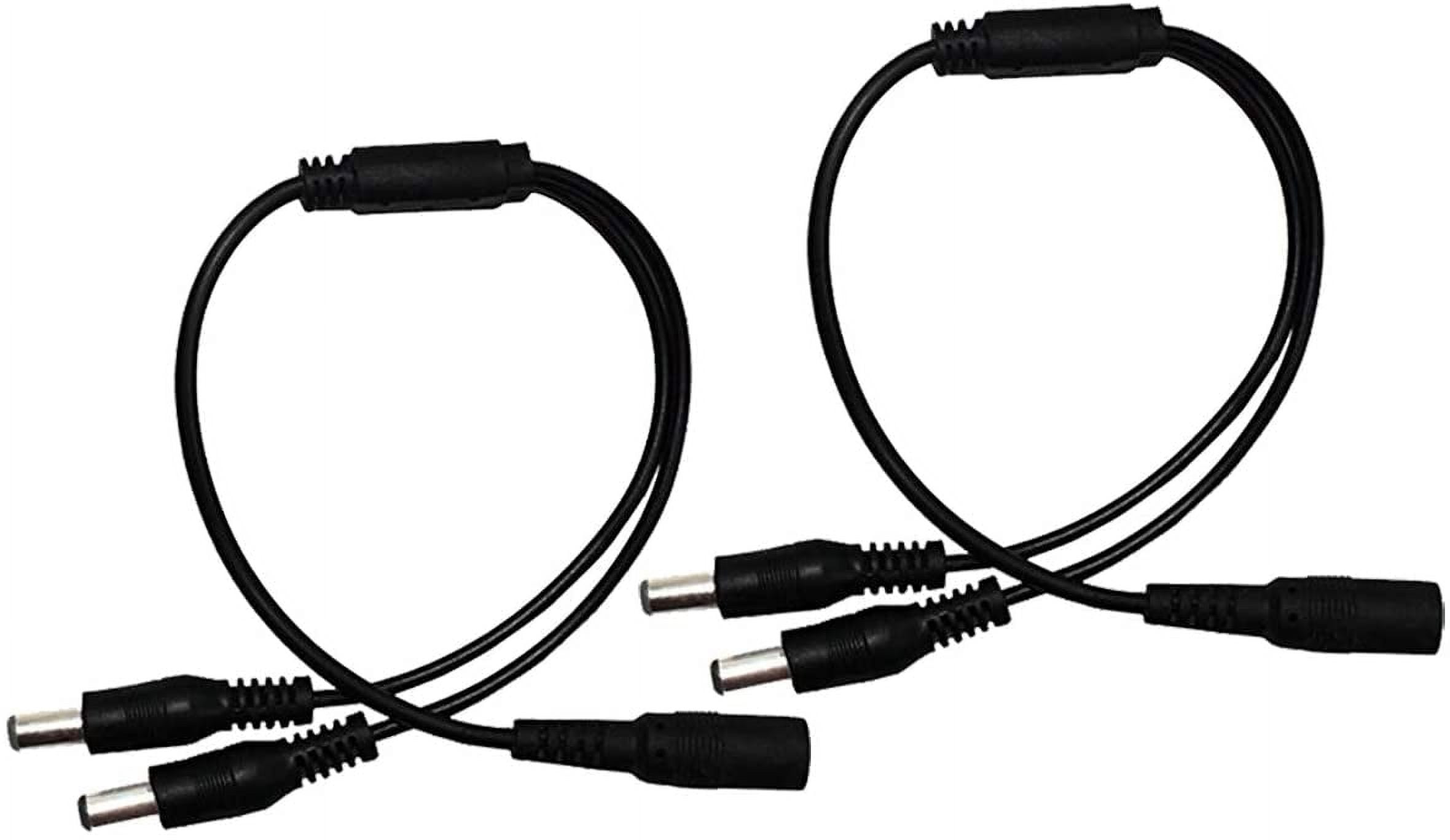 4Pack 1 to 2 Way DC Power Splitter Cable Barrel Plug 5.5mm x 2.1mm for ...