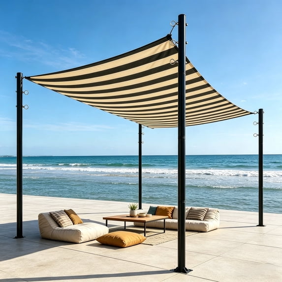 4Pack 12ft Heavy Duty Shade Sail Poles (not include Shade Sail) with ...