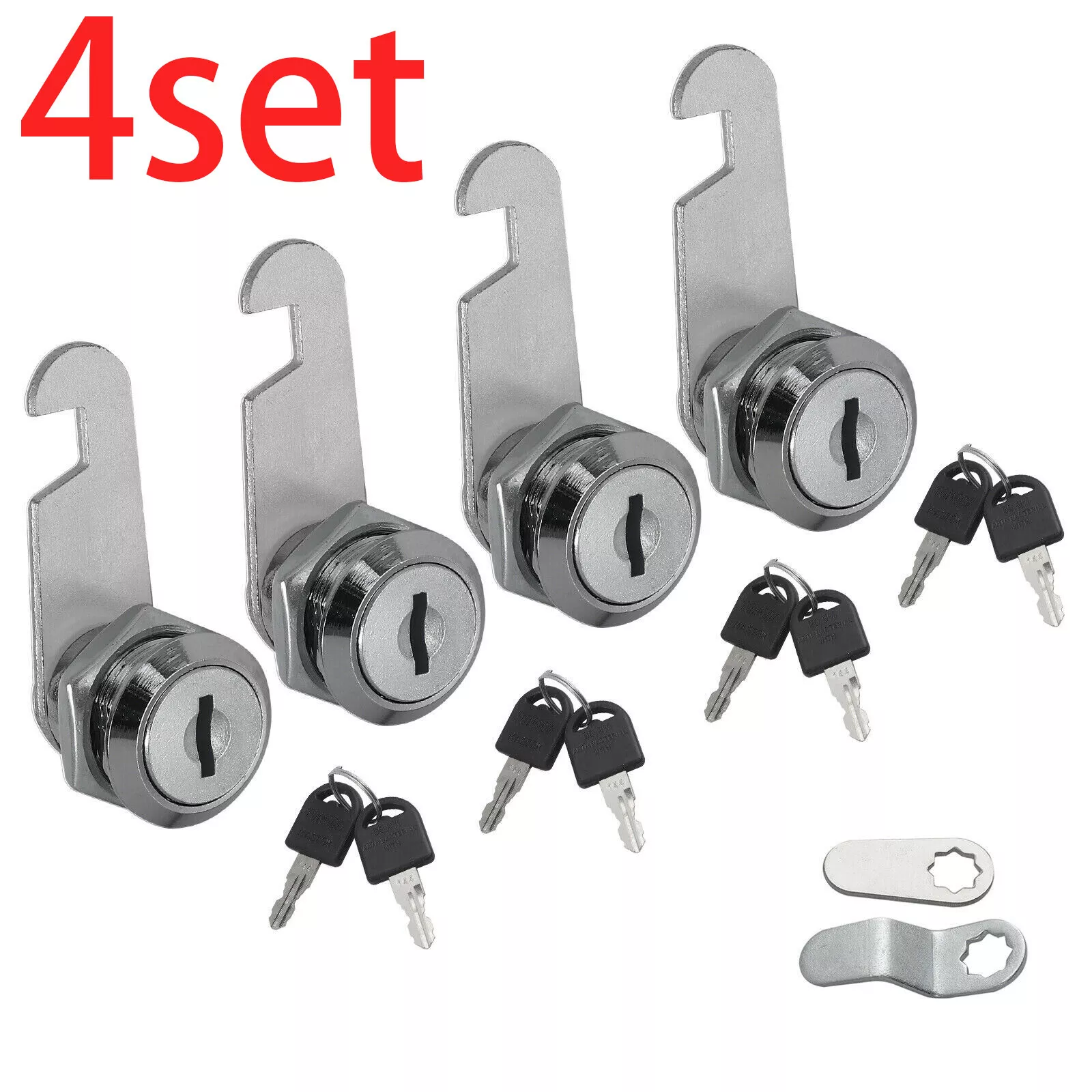 4Pack 16Mm With 8Keys Cabinet Cam Locks With Key Cylinder Lock For Tool ...