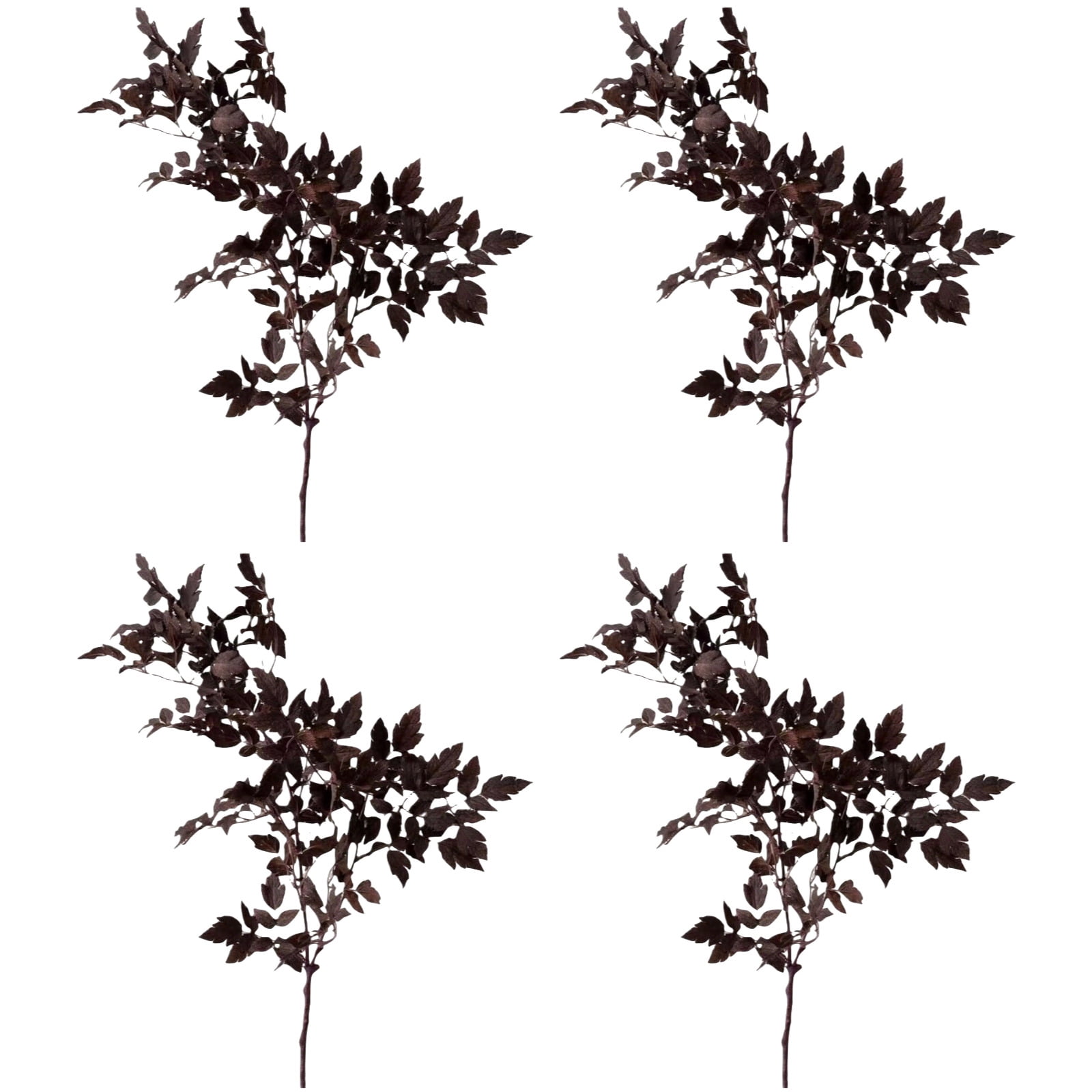 4Pack 17.7Inch Artificial Cimicifuga Plant Leaf Spray, Faux Leaves for ...