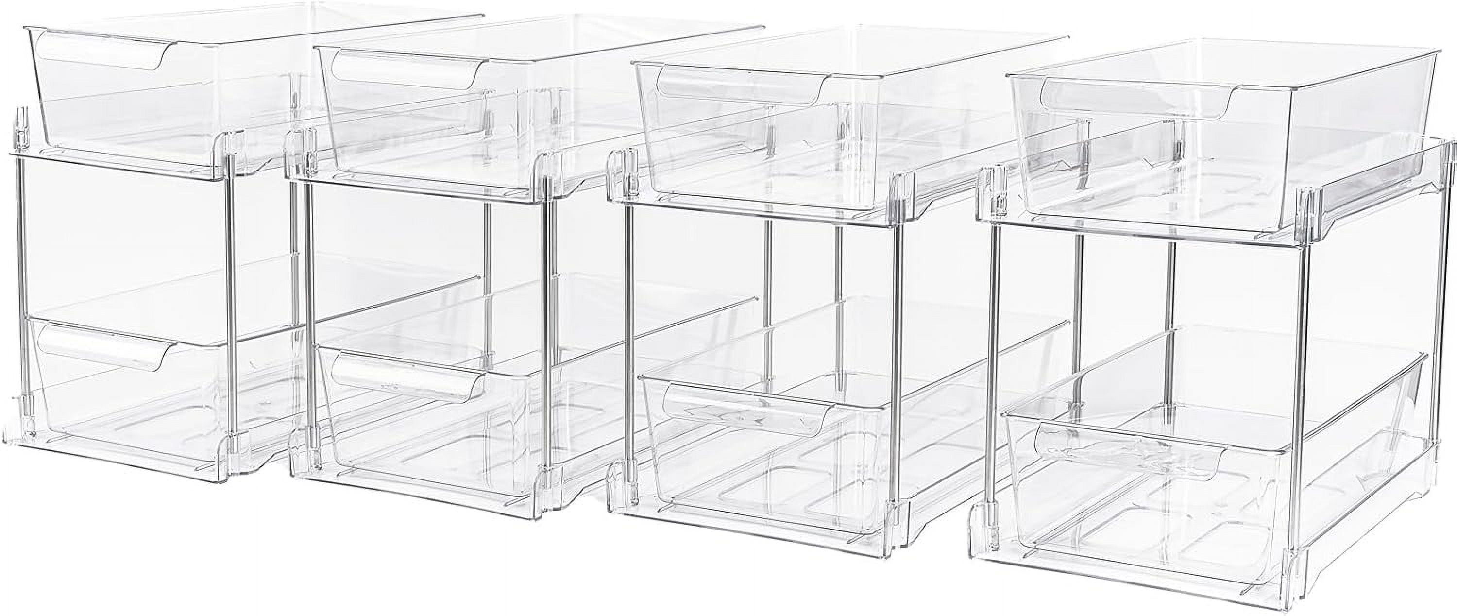 4Pack 2-Tier Bathroom Storage Organizer, Clear Under Sink Organizers ...