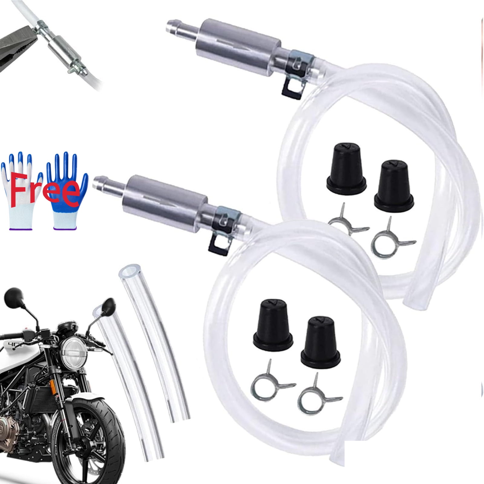 4Pack 2025 Upgrade Brake Bleeder Hose, One Way Check Valve Tube ...