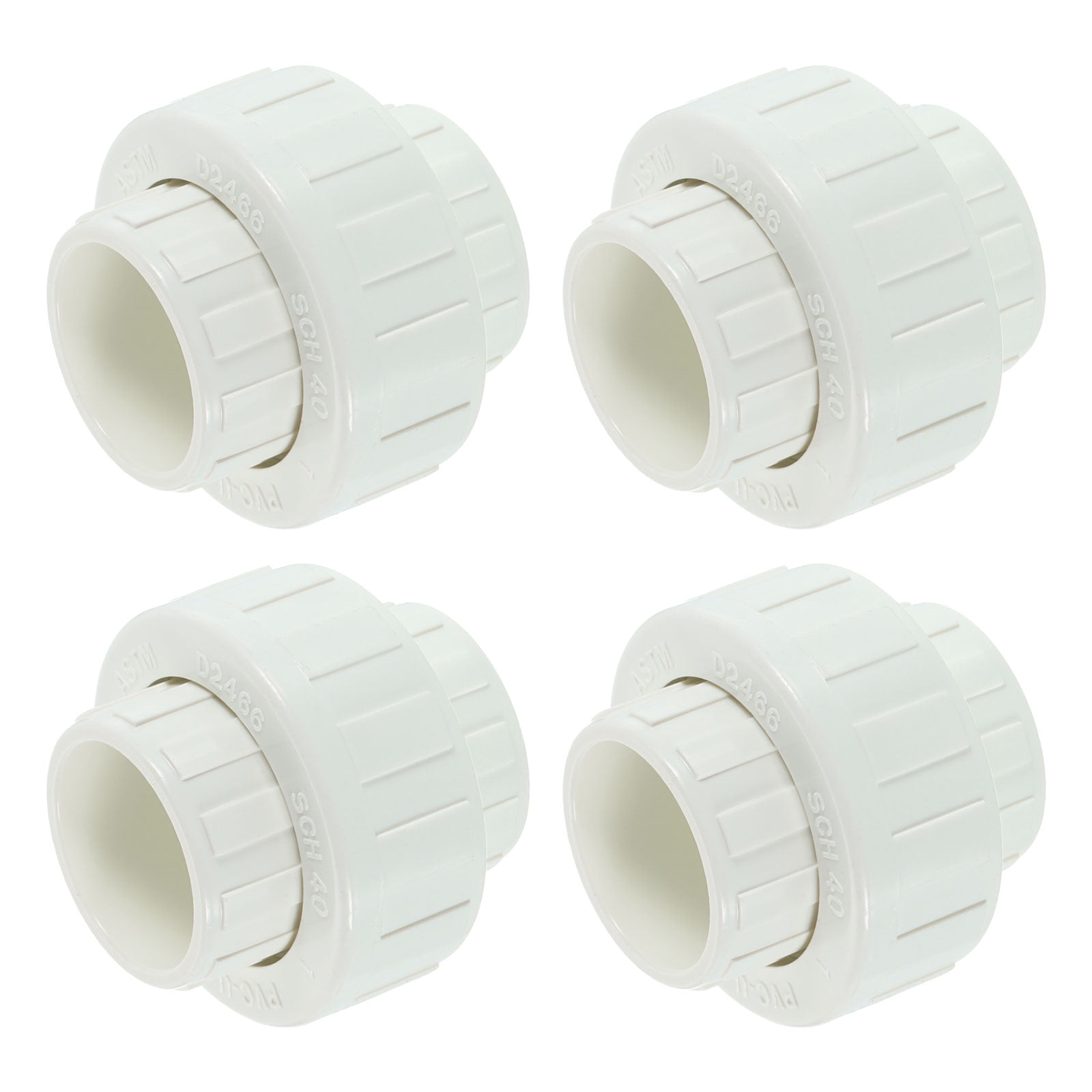 4Pack 3/4" UPVC Union Coupling Pipe Fitting (Socket x Socket), UPVC ...