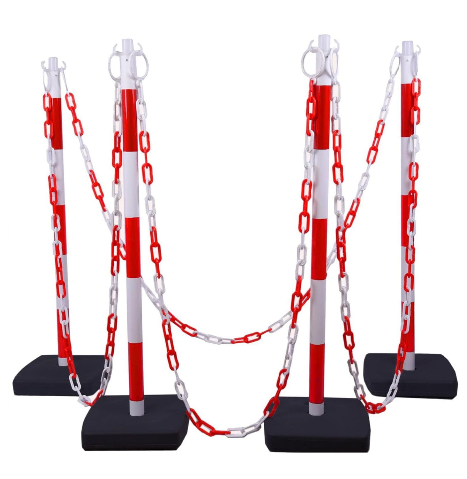 4Pack 35" Traffic Delineator Post Cone with 11" Base, Crowd Control ...