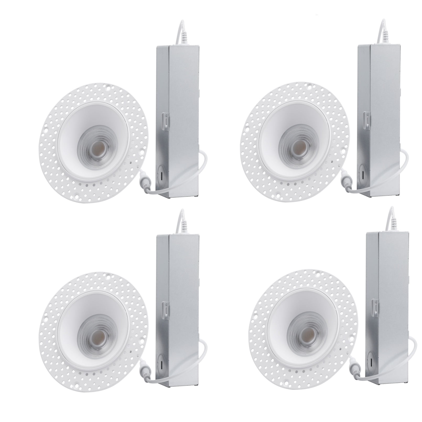 4 Pack 5CCT Commercial Trimless 1" LED Recessed Light, 9W 120V Ceiling ...