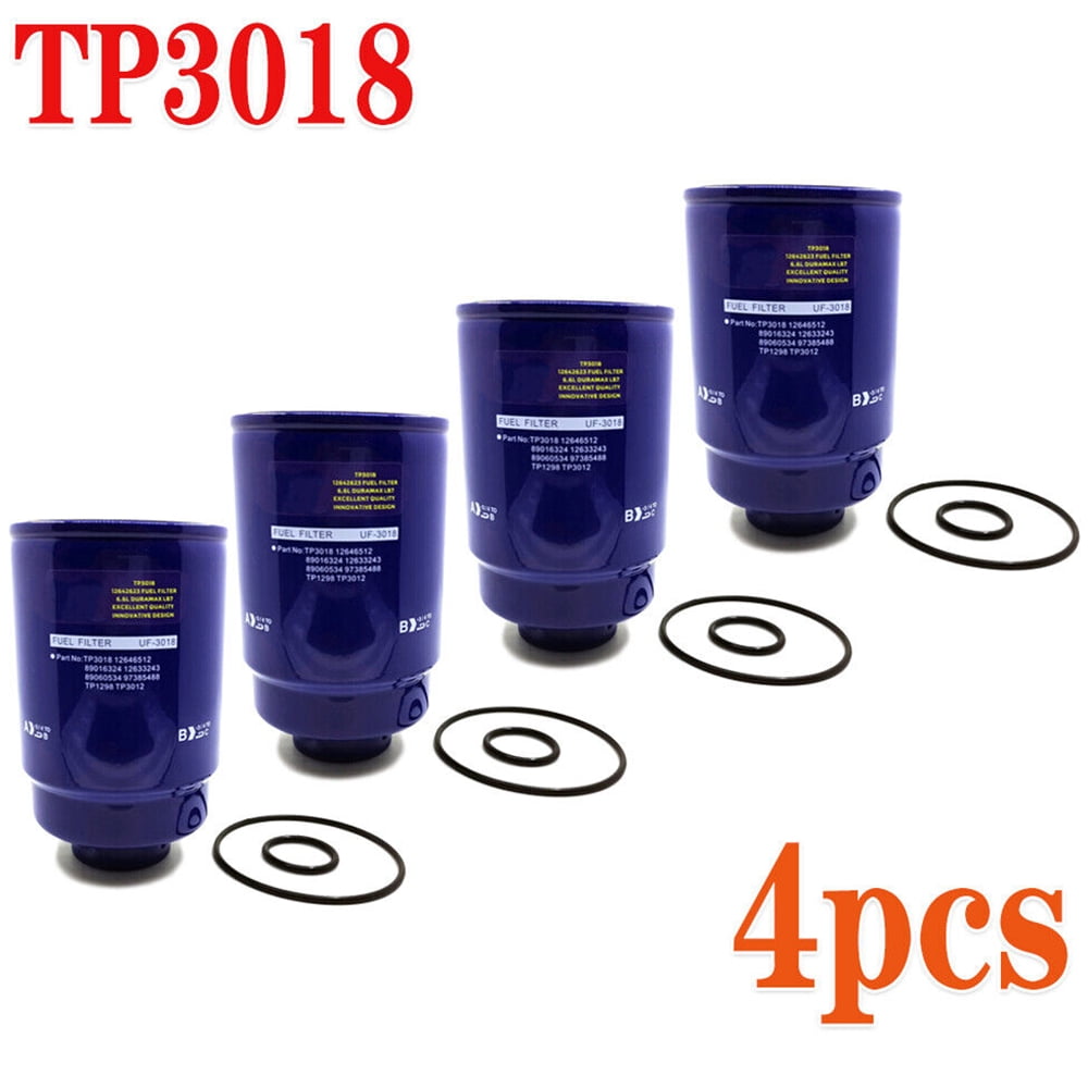 4Pack 6.6L Duramax Diesel Fuel Filter for 2001-2016 Chevy GMC Replaces ...