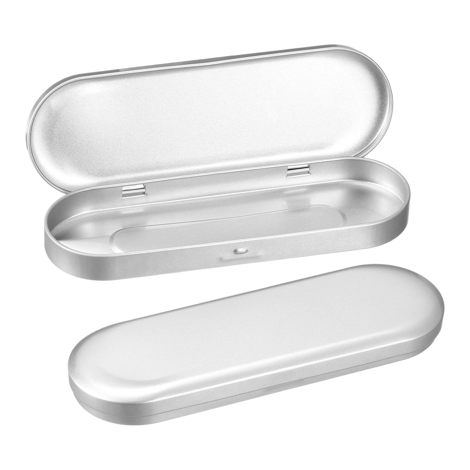 4Pack 6.9x2.4x0.7 Inch Metal Tin Box Containers Portable Box, Silver ...