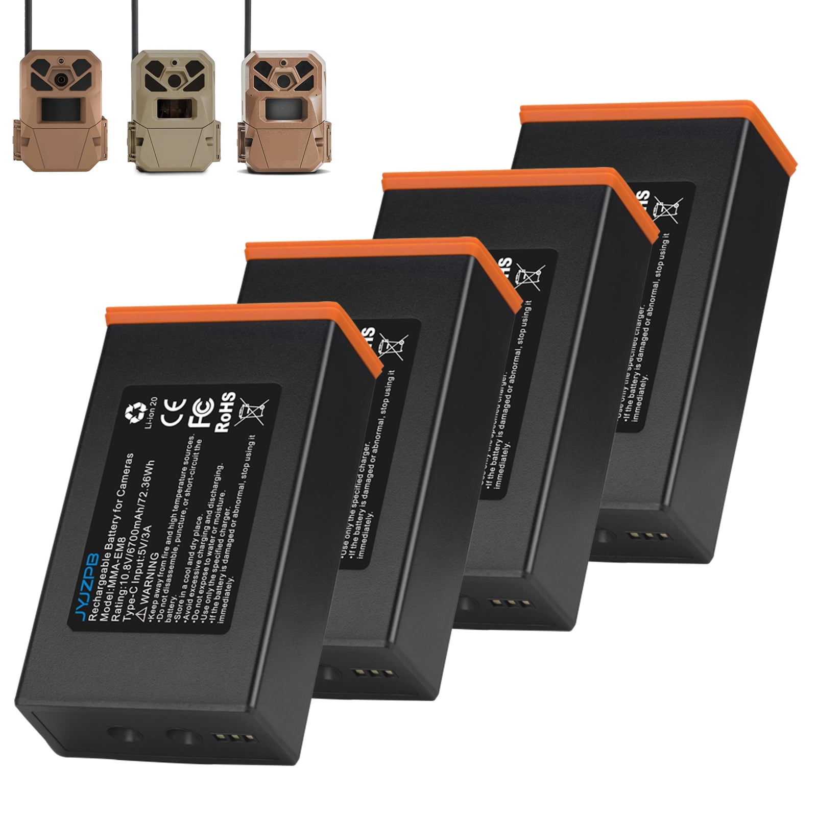 4Pack 6700mAh Battery for Moultrie Cellular Trail Cameras Edge 2/Edge 2 ...